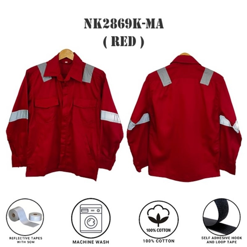 2869k Men's Safety Jackets (RED) Baju Kerja | Shopee Malaysia