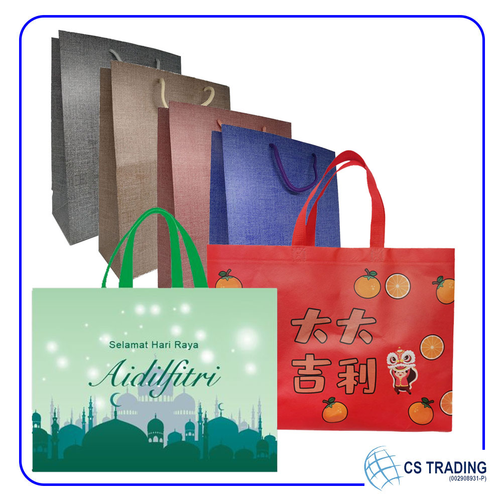 Gift Bag Recycle Bag Hari Raya CNY Foldable Large Paper Bag with Handle ...