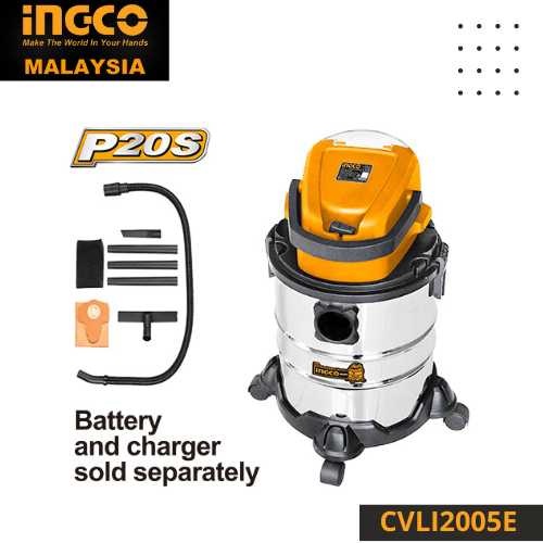 INGCO 20V Lithium-ion Cordless Vacuum Cleaner CVLI2005E (Bare Unit ...