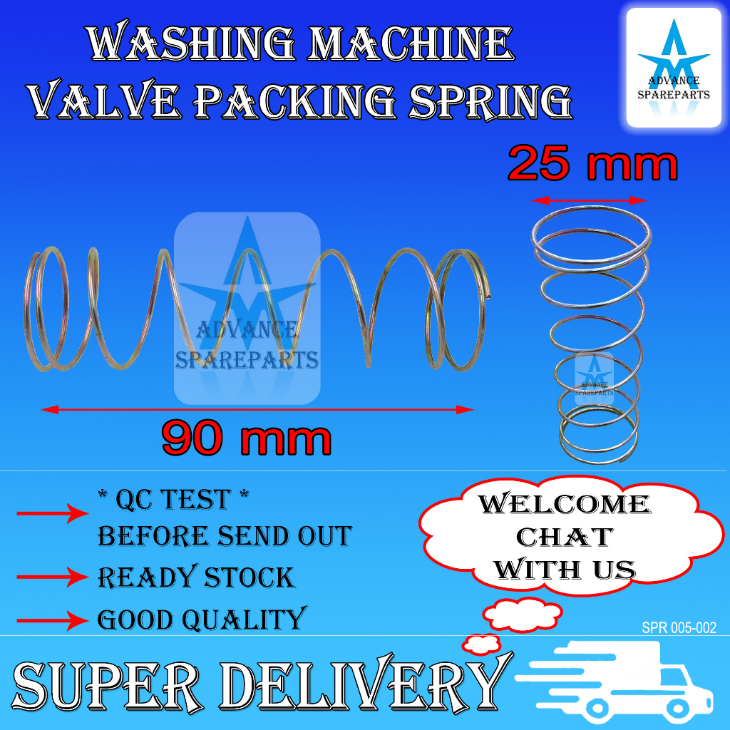 ( 90mm x 25mm ) UNIVERSAL SPRING FOR VALVE PACKING / VALVE BELLOW DRAIN ...