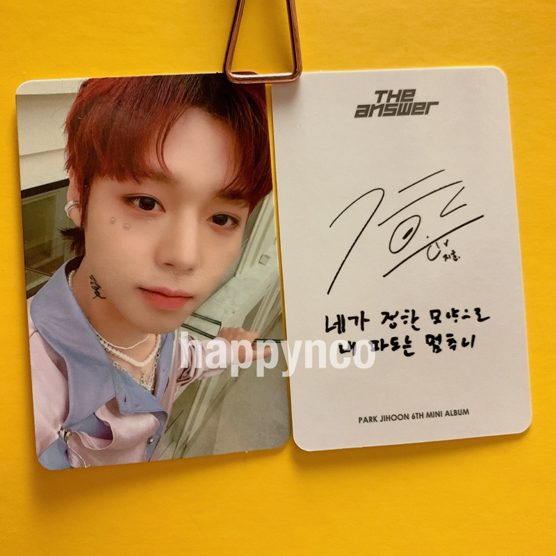 PARK JIHOON [THE ANSWER] 6th Mini Album Photocard 박지훈 朴志训 PARK JI HOON 第六张迷你专辑小卡 PARKJIHOON ...