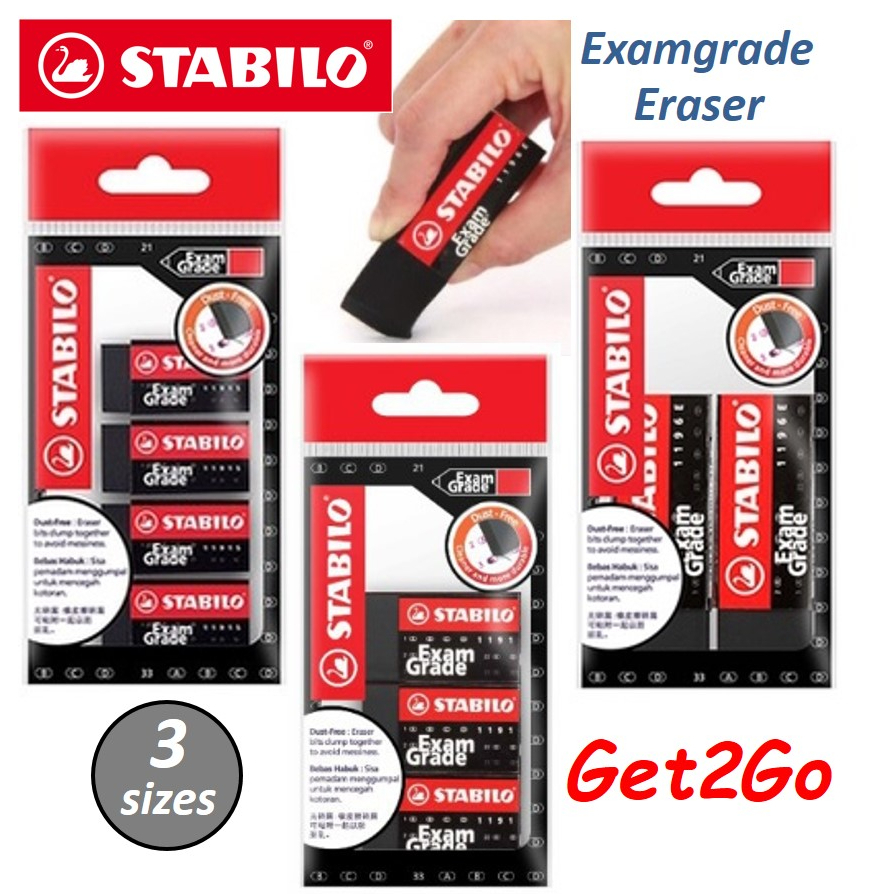 Stabilo Exam Grade Eraser Dust Free 1191S 1191 1196E Pastel 1191D Pack ...