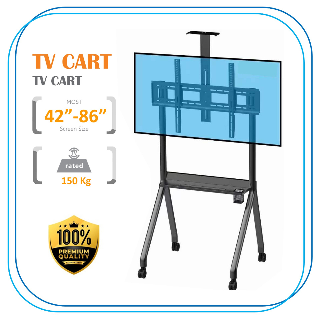 Universal 42" to 86" Portable Mobile TV Trolley Bracket Stand Movable ...