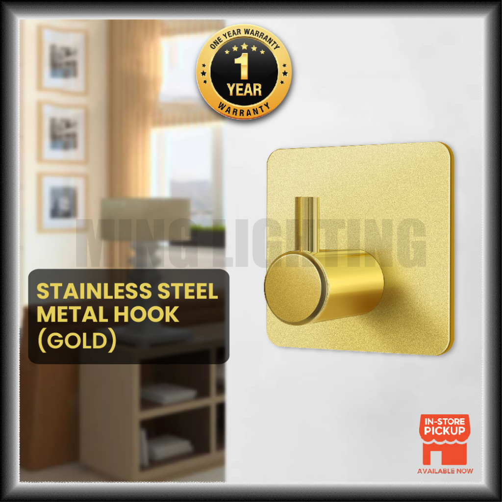 Stainless Steel Metal Hook Gold Wall Stick Mount Kitchen Living Room ...