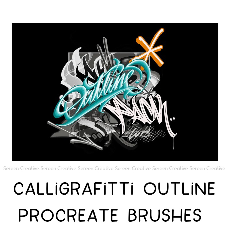 P301 Full Calligraffiti Outline Set for Procreate (Graffiti Outline ...