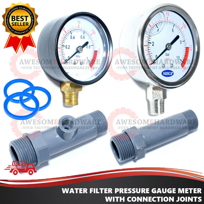 WATER FILTER FRP WATER PRESSURE METER GAUGE CONNECTOR JOINT PVC POLY ...
