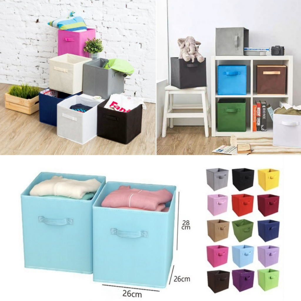 Folding Storage Box Non-Woven Fabric Home Office Organizers Box ...