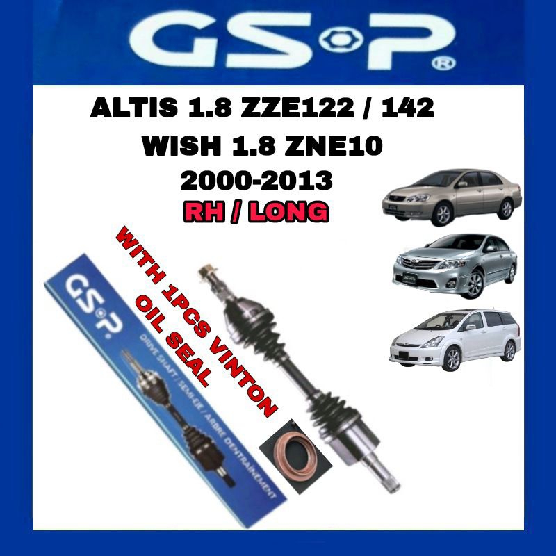 CS GSP TOYOTA ALTIS 1.8 ZZE122 , ZZE142 WISH 1.8 00-2006 RH / LONG ...