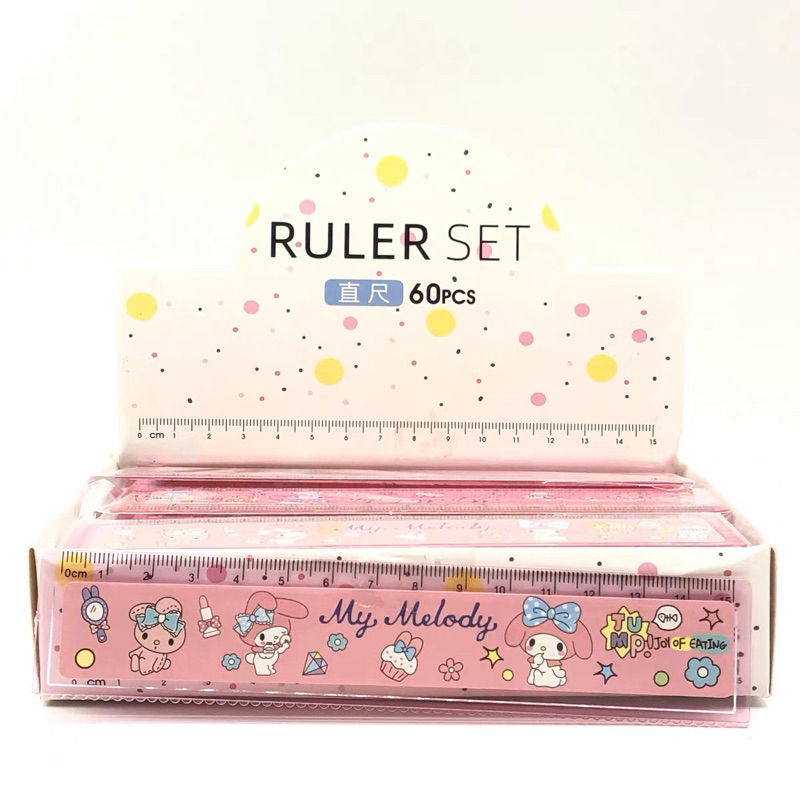 15cm Cartoon Ruler 2 in 1 Straight and Wave Ruler Pembaris Comel Lurus ...