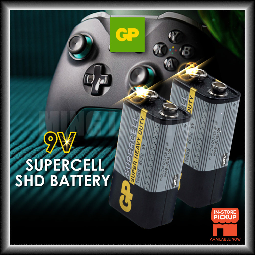 GP Supercell Battery Heavy Duty 9V Bateri Smart Tag Max Tag Toys Walkie ...
