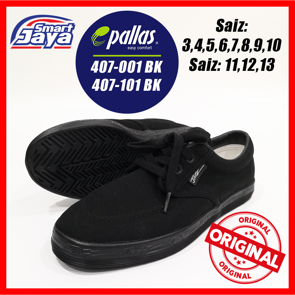 Kasut Pallas Jazz 407-001BK/407-101BK/Kasut Sekolah Sarung/Kasut ...