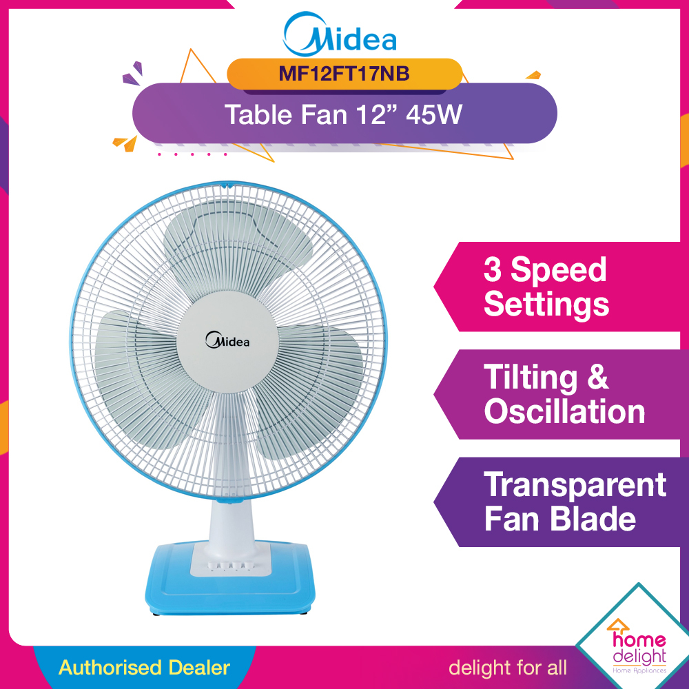 Midea Table Fan 12" [ MF-12FT17NB ] & 16" [ MF-16FT15NB / MF16FT17NB ...