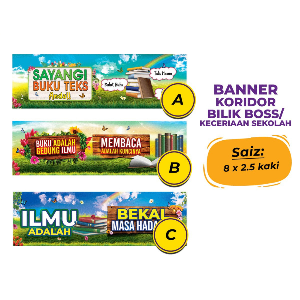 BANNER BILIK BOSS| 8kaki x 2.5kaki | HIASAN KELAS | KECERIAAN KELAS ...