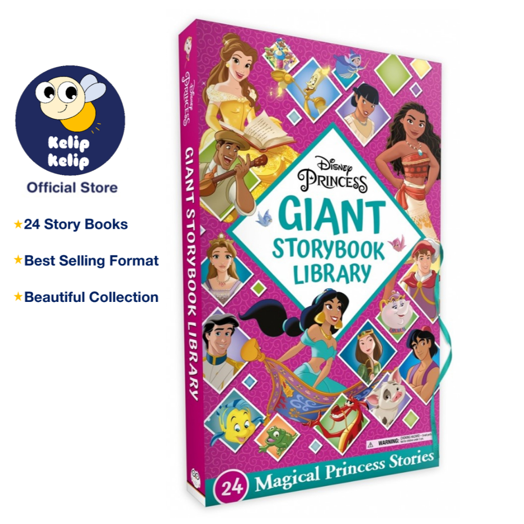 Disney Princess Giant Story Book Library 24 Books Gift Set For Kids To ...