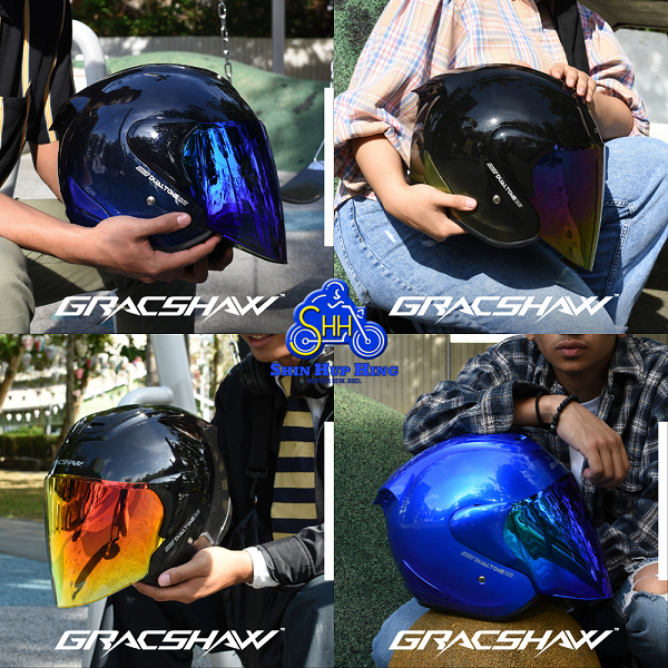GRACSHAW G919I G919 GLAZZO DUAL TONE HELMET MOTORCYCLE TOPI KELEDAR DUA ...