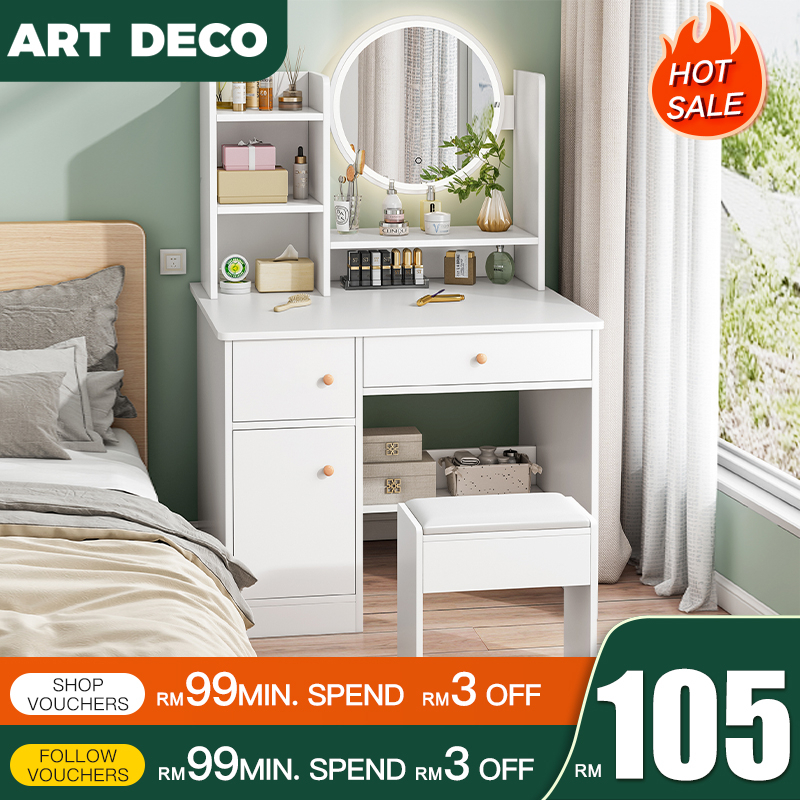 Dressing Table Meja Makeup Vanity mirror Almari makeup Makeup Table ...