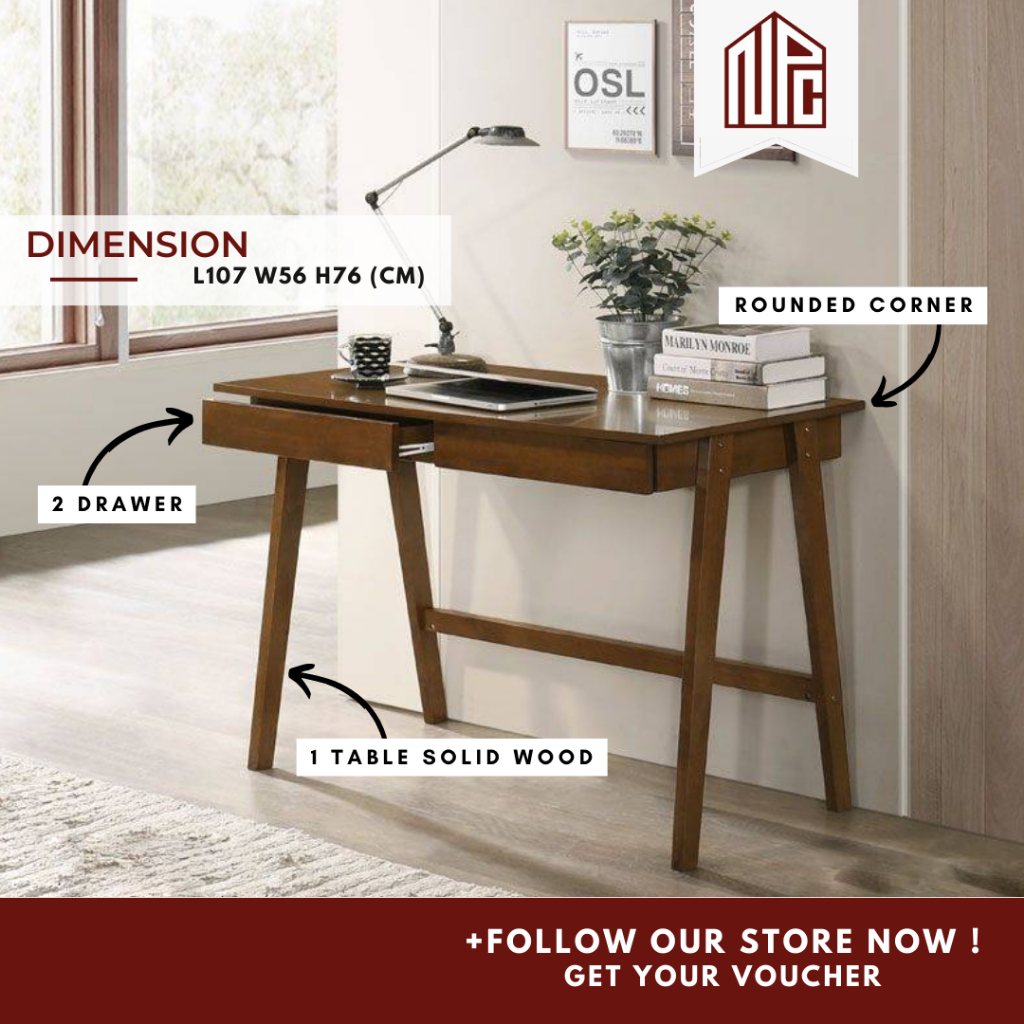 NPC Study Desk / Full Solid Wood Table / Computer Desk / Study Table ...