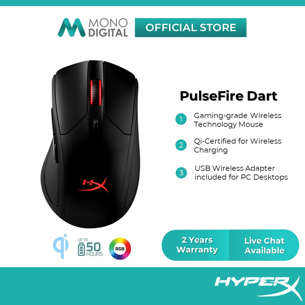 HyperX Pulsefire Raid/Pulsefire Dart Wireless RGB Gaming Mouse Ergonomic 11-button programmable ...
