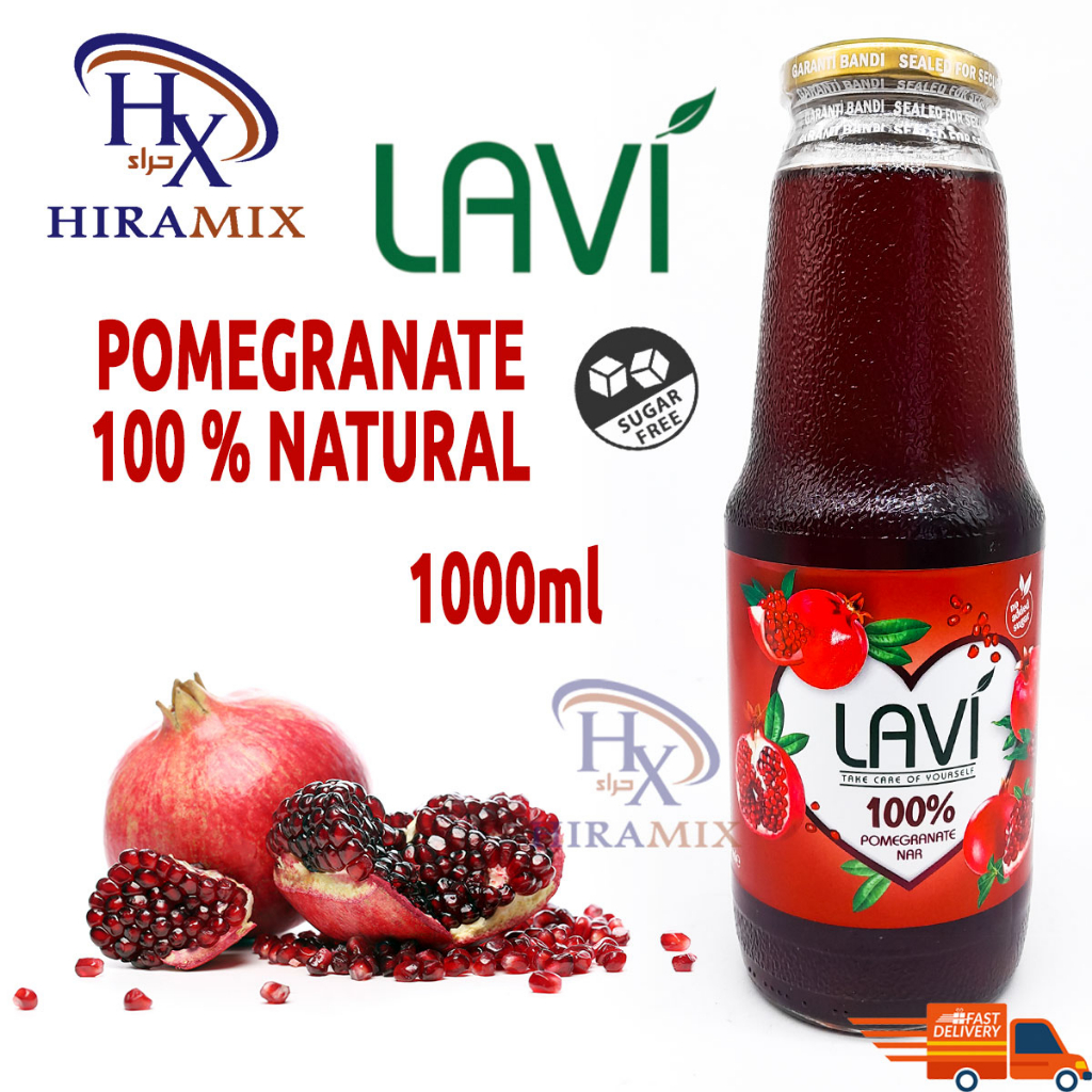 Lavi Pomegranate Juice GLASS 100% Natural Juice Jus Delima Turki Halal ...