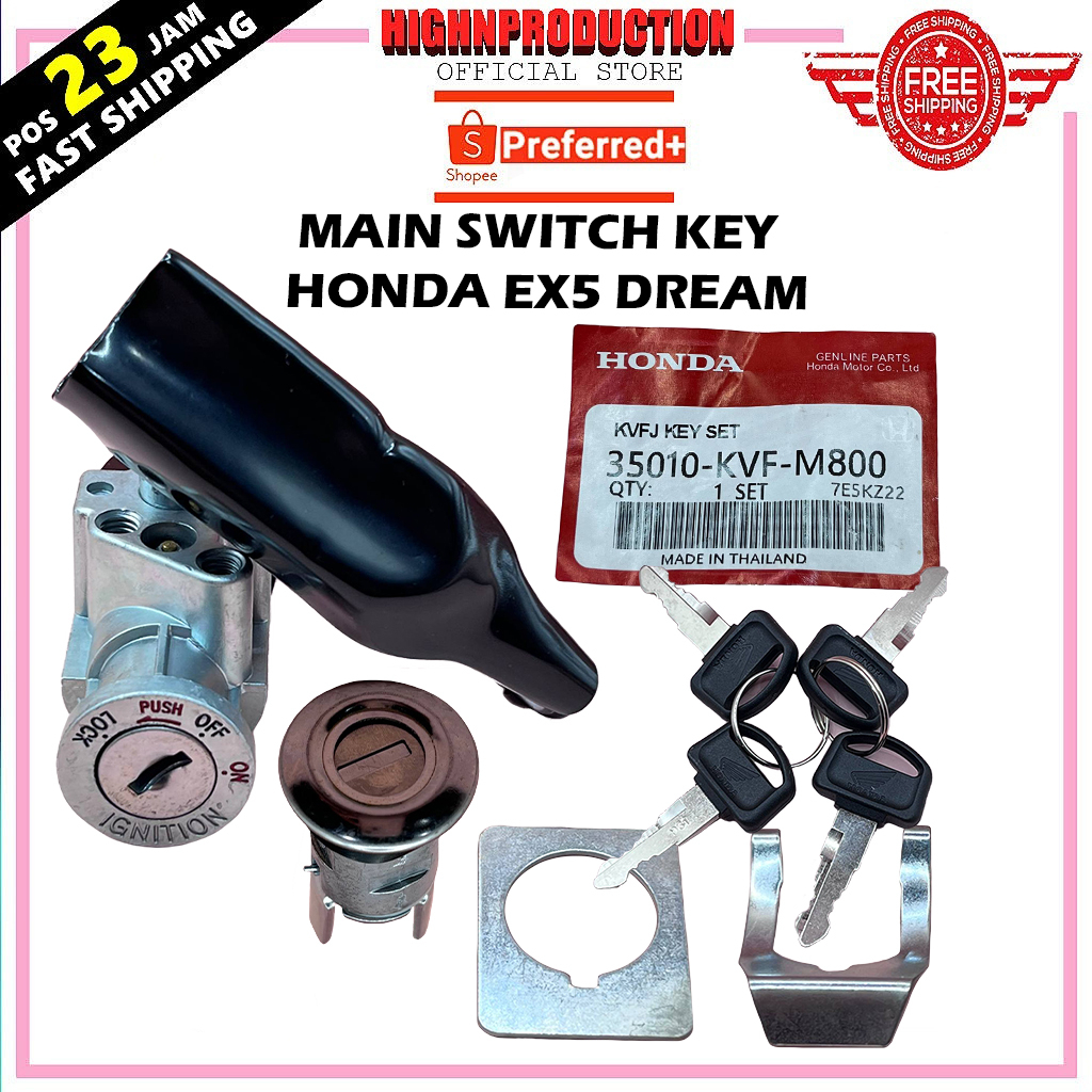 MAIN KEY SWITCH FULL SET EX5 DREAM HONDA THAILAND ORIGINAL KUNCI ...