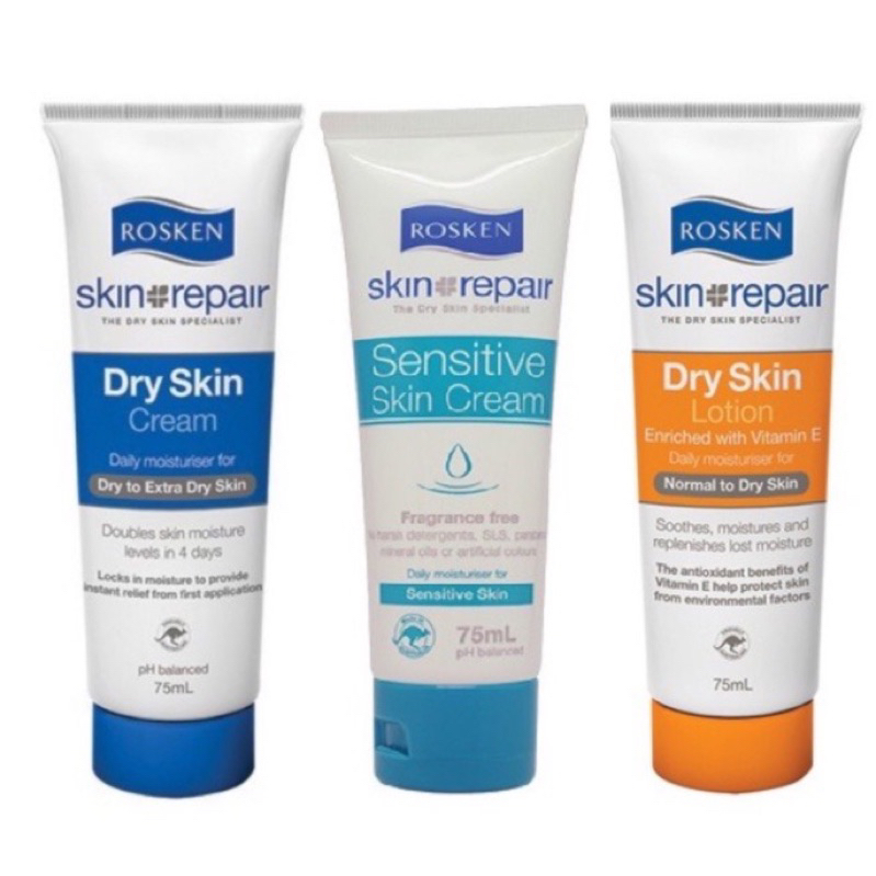 Rosken Skin Repair Dry Lotion/Dry Cream/ Sensitive Cream (75ml ...