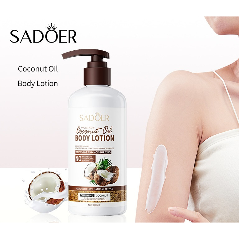 SADOER Nourishing Coconut Oil Body Lotion 300ml [Parabens & Silicone Free] | Shopee Malaysia