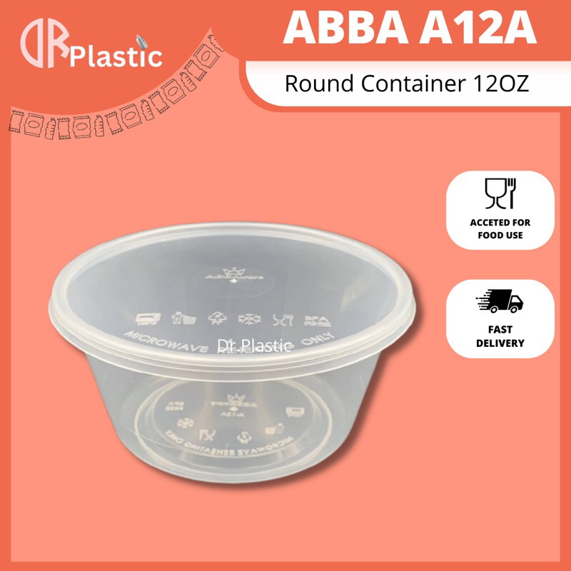 PP ROUND CONTAINER WITH LID/A12A/ 50SETS/PKT (BEKAS BULAT) - Bekas ...