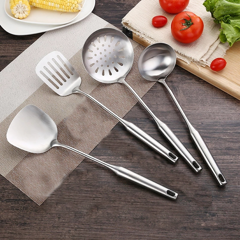 TOFFI STAINLESS STEEL HANDLE ASIAN TURNER / LADLE / SKIMMER / SLOTTED ...