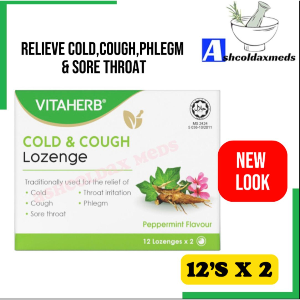 EXP11/27 VITAHERBS Cold And Cough Lozenges (12's x 2) - Ivy Leaf For ...
