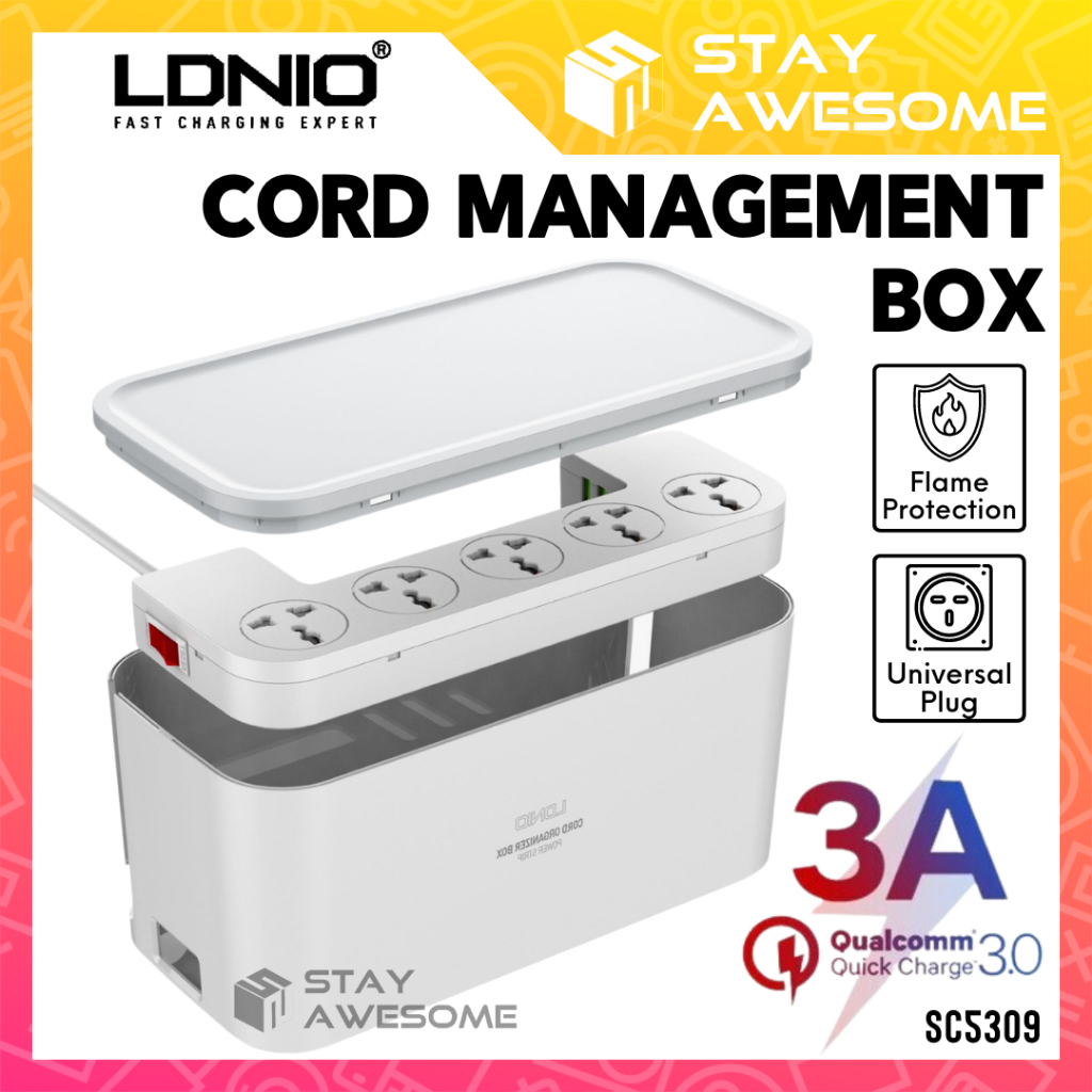 LDNIO Power Strip Socket Extension Plug Heavy Duty Wire With USB Cable ...