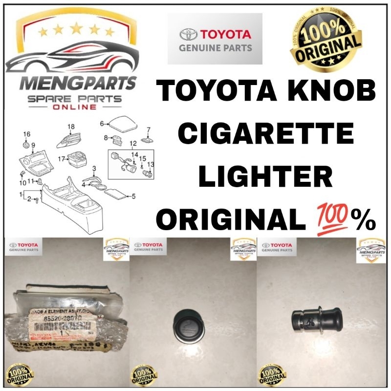 ORIGINAL 💯% TOYOTA CIGARETTE LIGHTER KNOB 85520-28010 | Shopee Malaysia