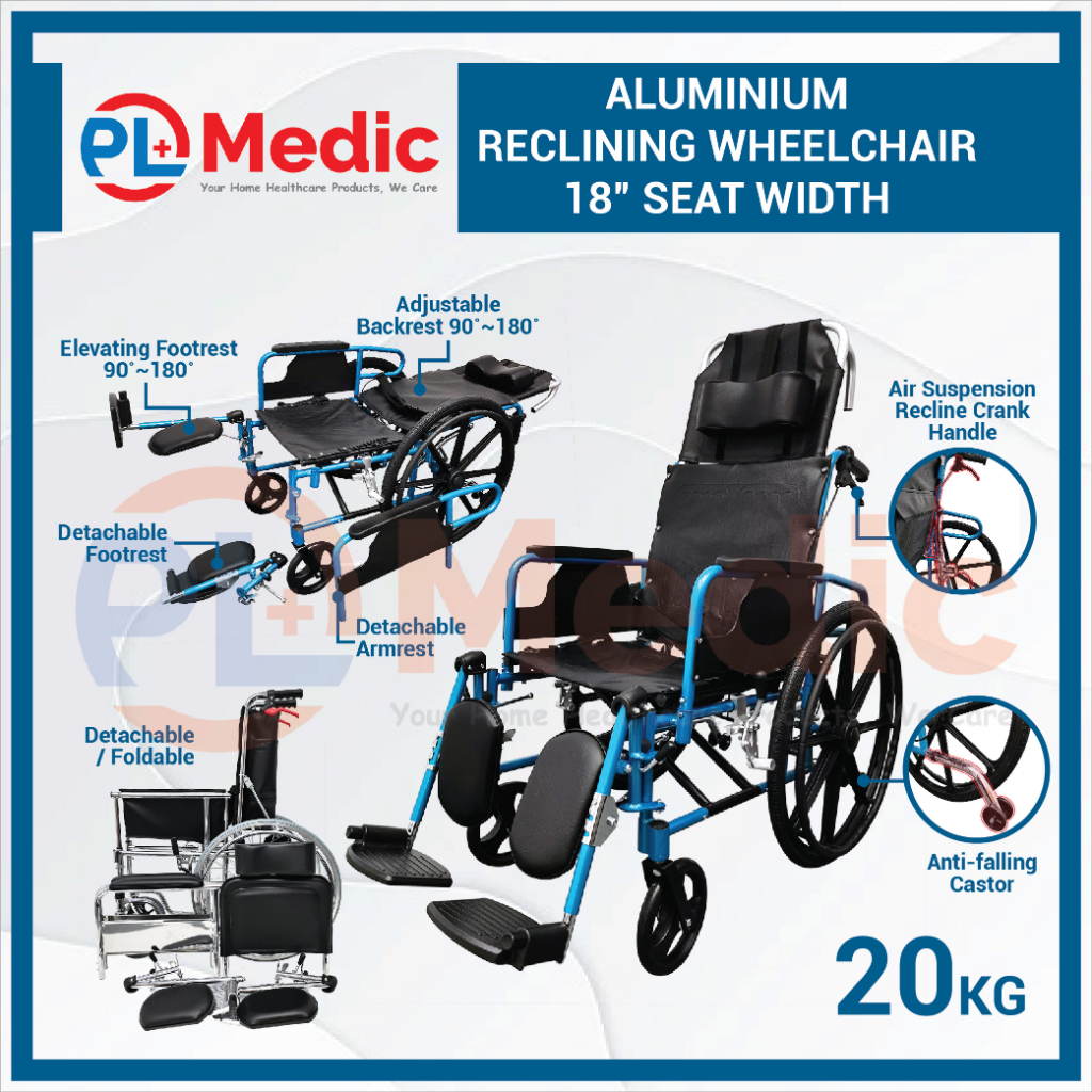 [READY STOCK] Aluminium Lightweight Reclining Wheelchair with MAG ...