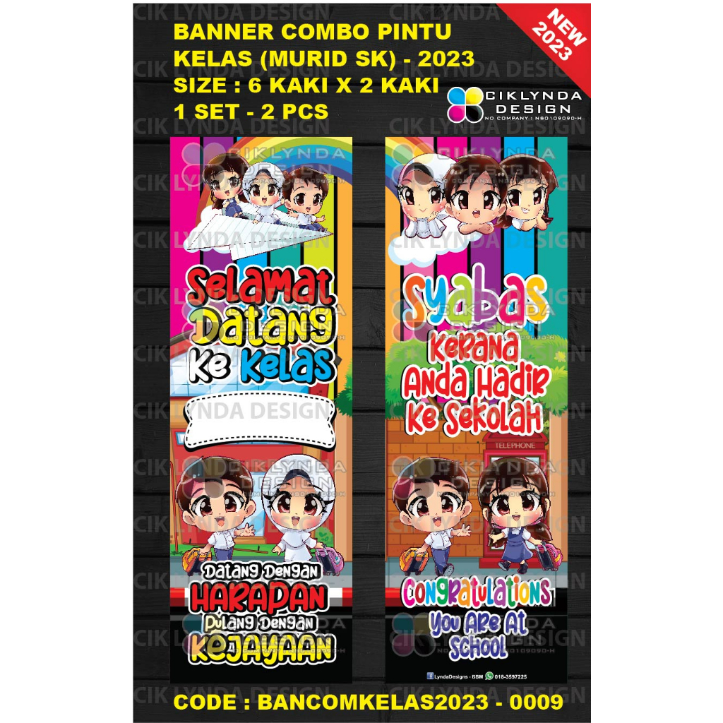 PRE-ORDER - BANNER / BUNTING - COMBO PINTU KELAS - SLMT DTG & SYABAS ...
