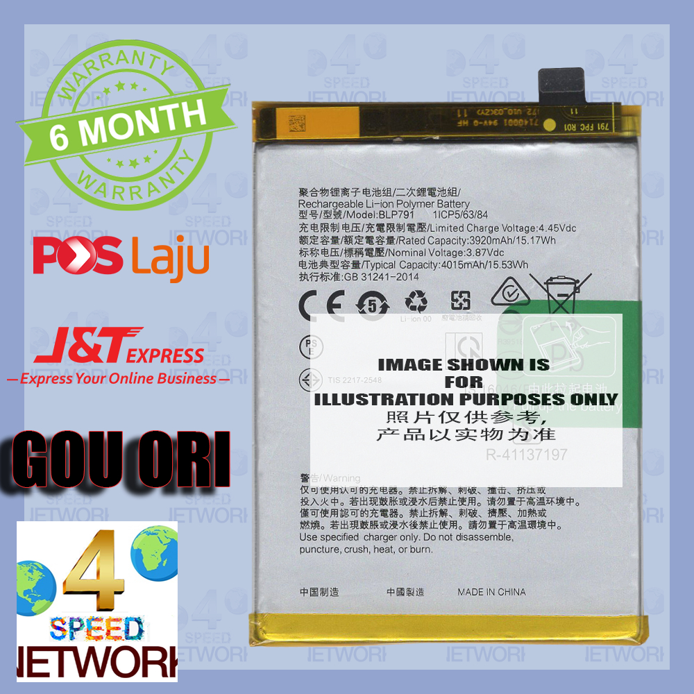 OPPO A73 4G 2020 CPH2099 F17 CPH2095 RENO 4 4G CPH2113 BLP791 4015mAh ...