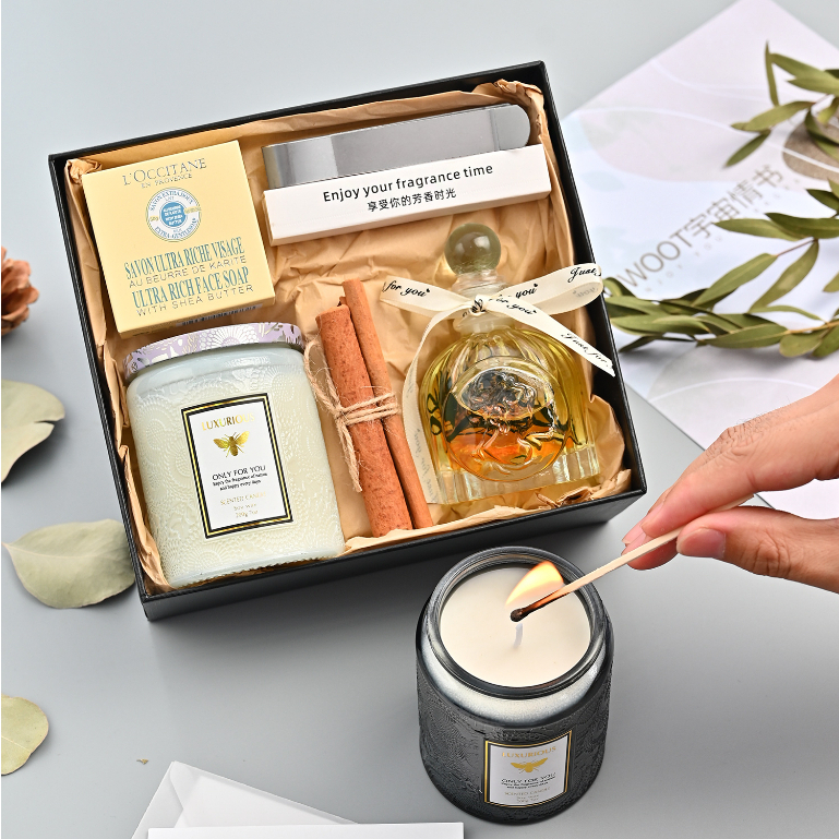 Aromatherapy candle essential oil gift box set bedroom sleep aid ...