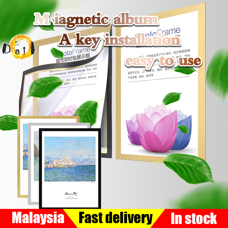 A4 Magnetic Display Board Wall Stick Frame Photo Certificate Office ...