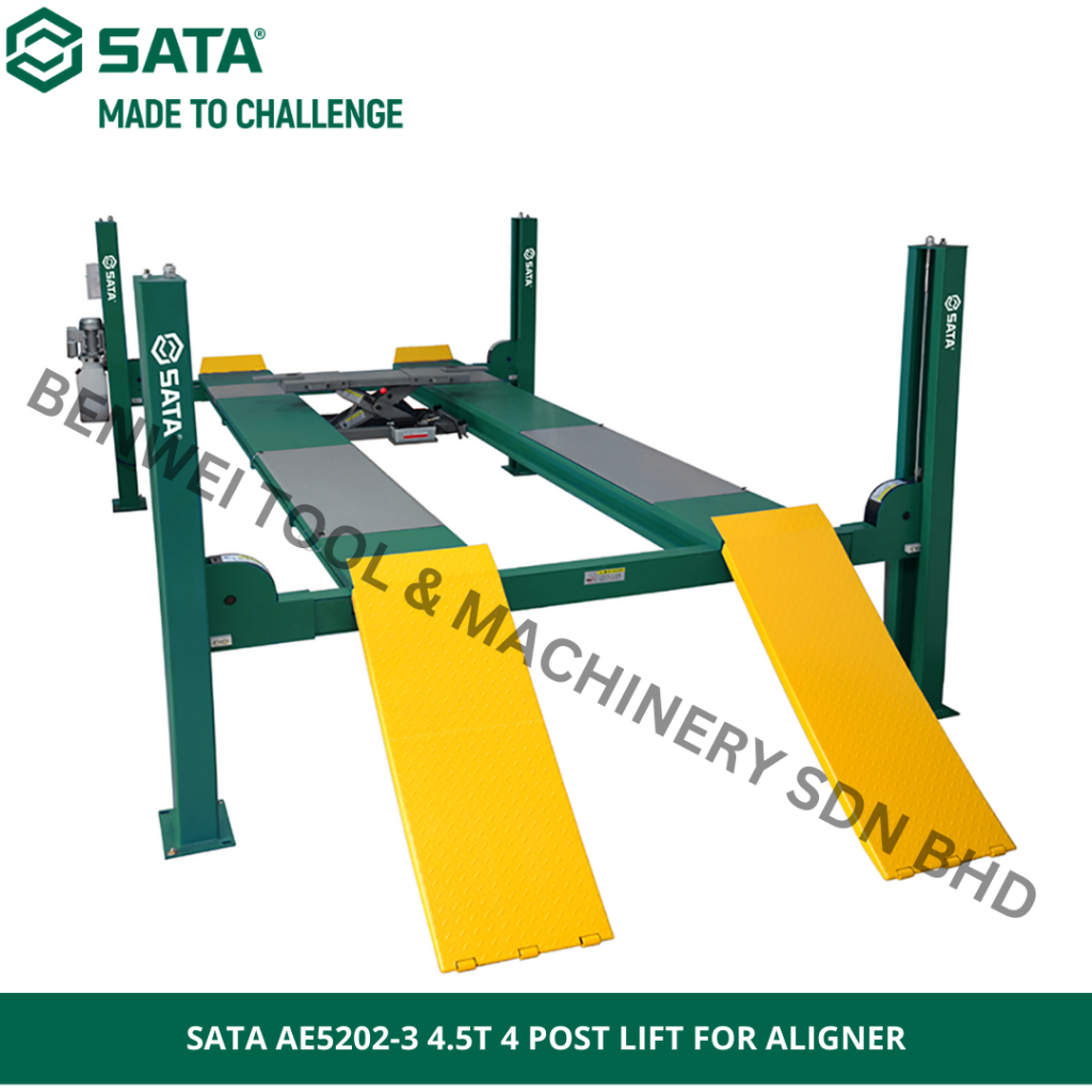 (D5) SATA AE5202-3 4.5T 4 POST LIFT FOR ALIGNER / ALIGNMENT JACK ...