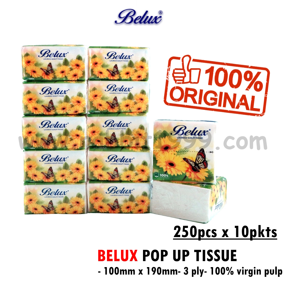 BELUX POP UP TISSUE 3 ply , 250's x 10pkts - belux pop up tissue ...