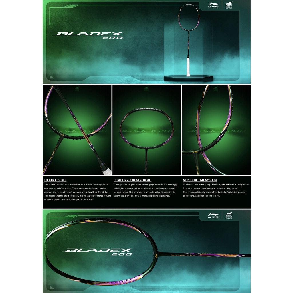 Li-Ning Racket Blade X 200 Super Force 87 Plus 100% Original | Shopee ...