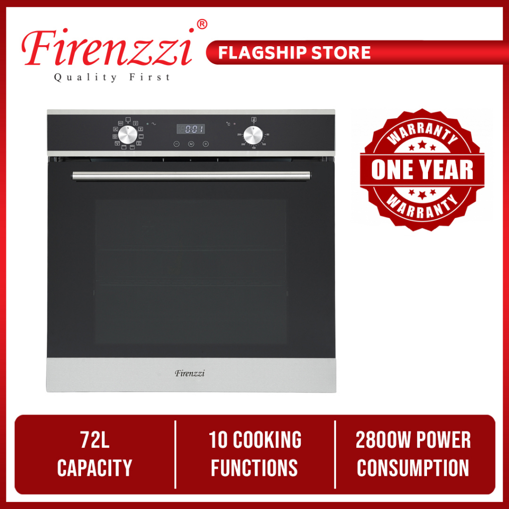 Firenzzi Large Capacity 10 Cooking Functions Built-In Oven (72L) FBO ...