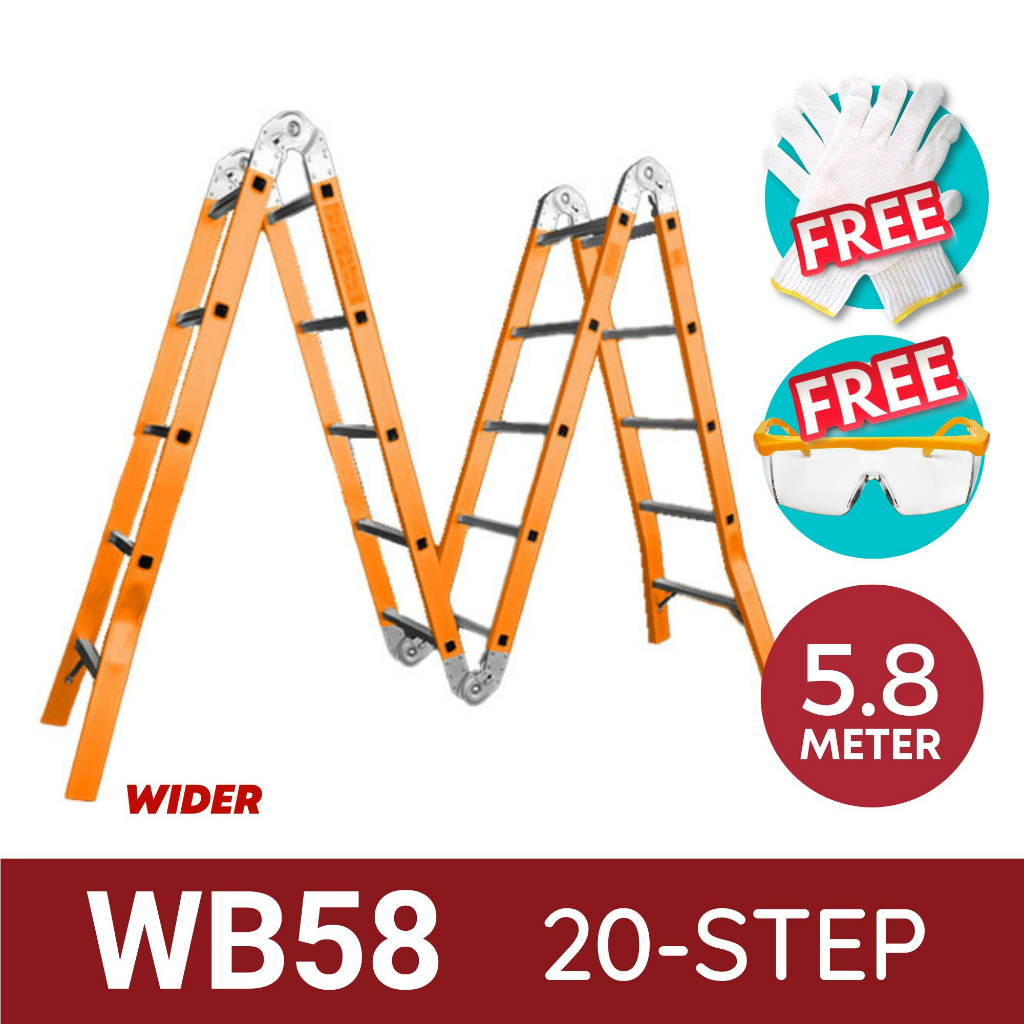 PRODIY WIDER Tangga Lipat Heavy Duty Ladder Foldable Ladder Heavy Duty ...