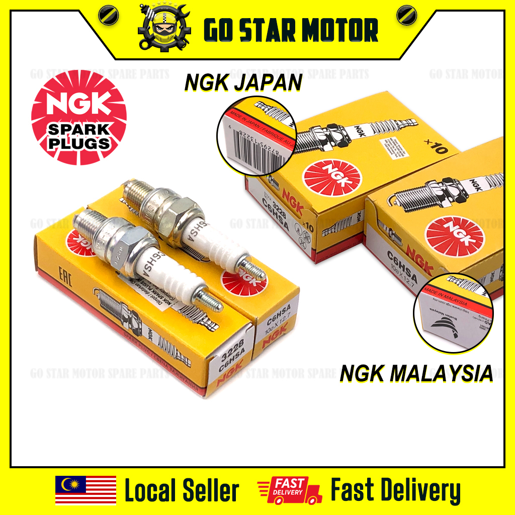 NGK SPARK PLUG C6HSA C6 NGK PLUG EX5 FAME WAVE 100 GT128 KRISS C70 GBO ...