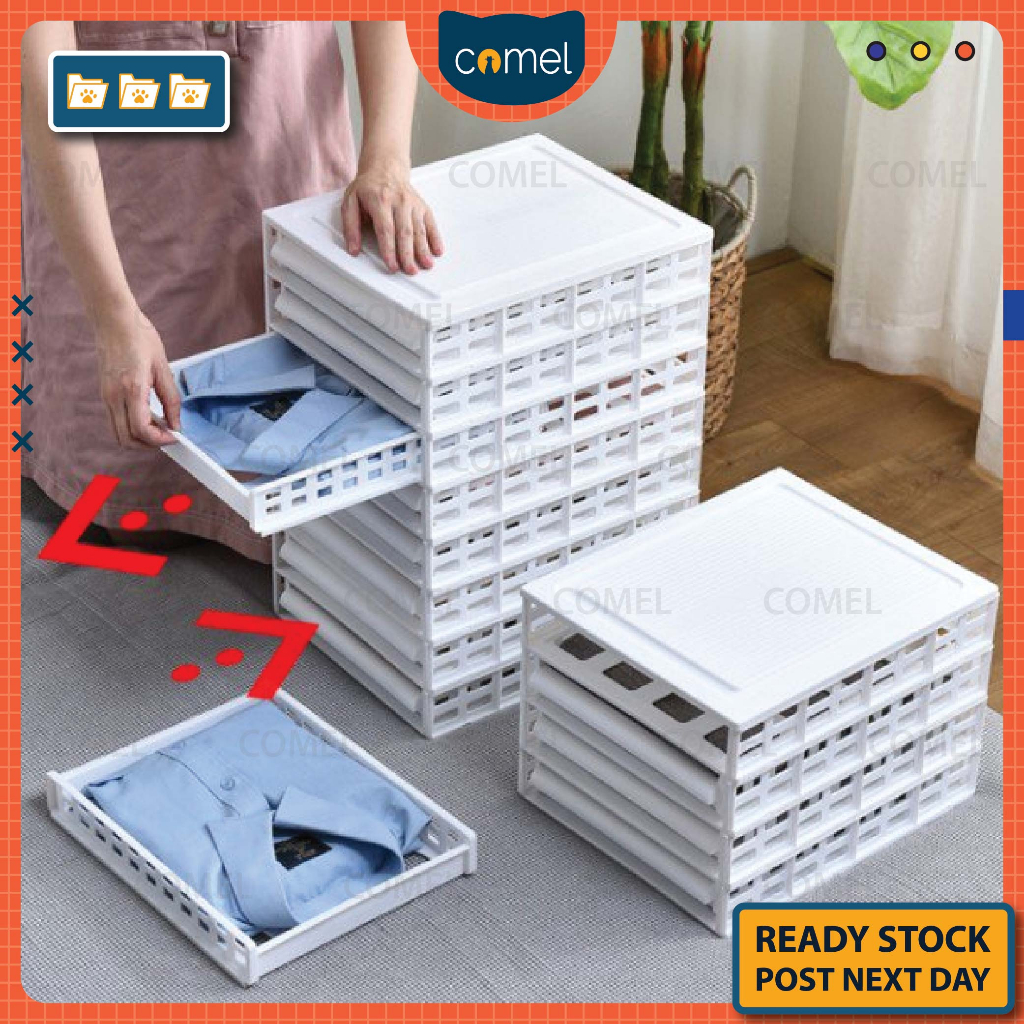 🐱COMEL🐱 Multi-level Stackable Drawer Rack Japanese Style Drawer Clothes ...
