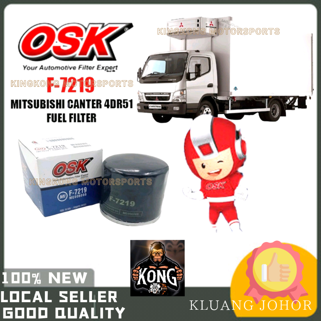 OSK F-7219 FUEL FILTER MITSUBISHI CANTER 4DR51 ME006066 PENAPIS DIESEL ...