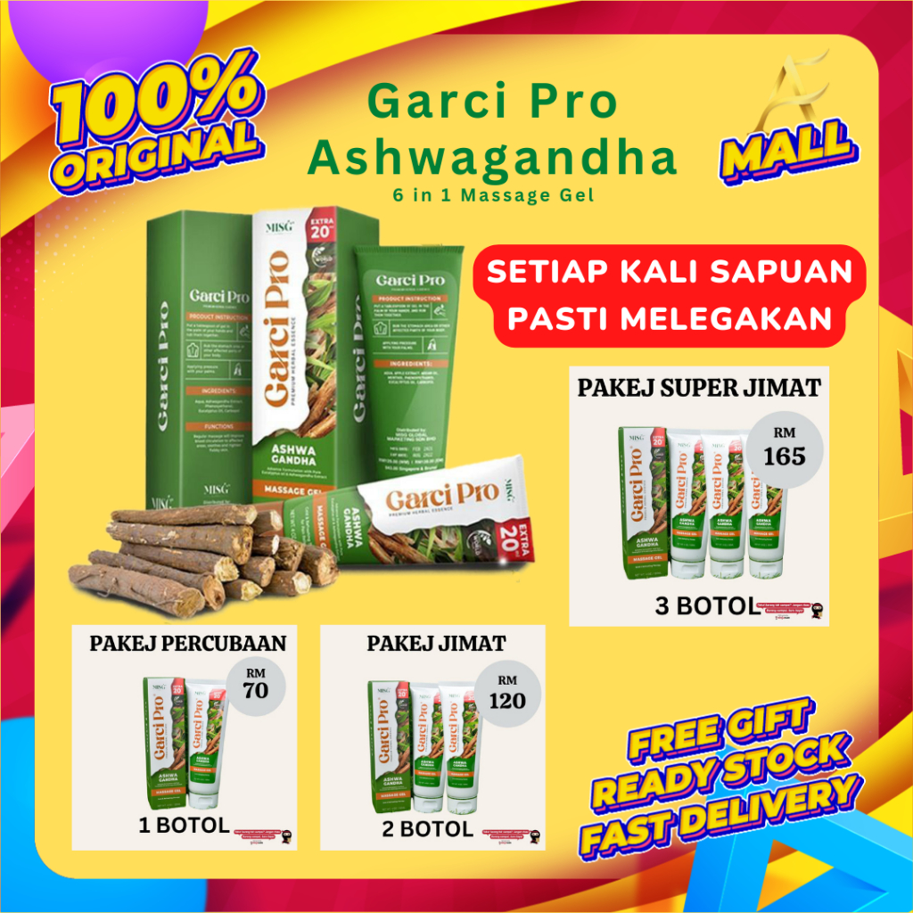 [100% original Misg Garci Pro] Gel ASHWAGANDHA Sakit Kebas Kaki Tangan ...
