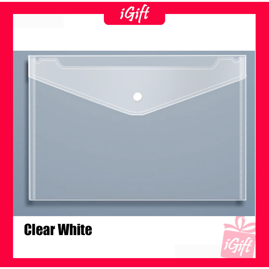 A4 Plastic Button Files 1PCS/Dokument Folder Plastik A4/Poket Fail ...