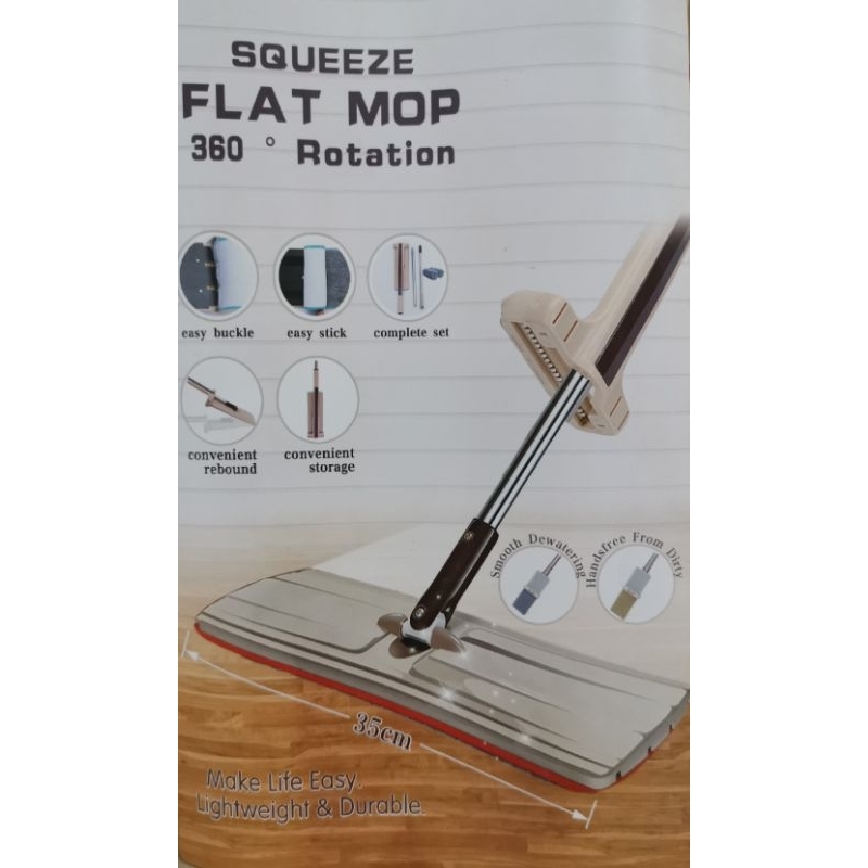 SQUEEZE FLAT MOP 360 DEGREE ROTATION大扫除好物轻松方便的打扫！！（抹布） | Shopee Malaysia