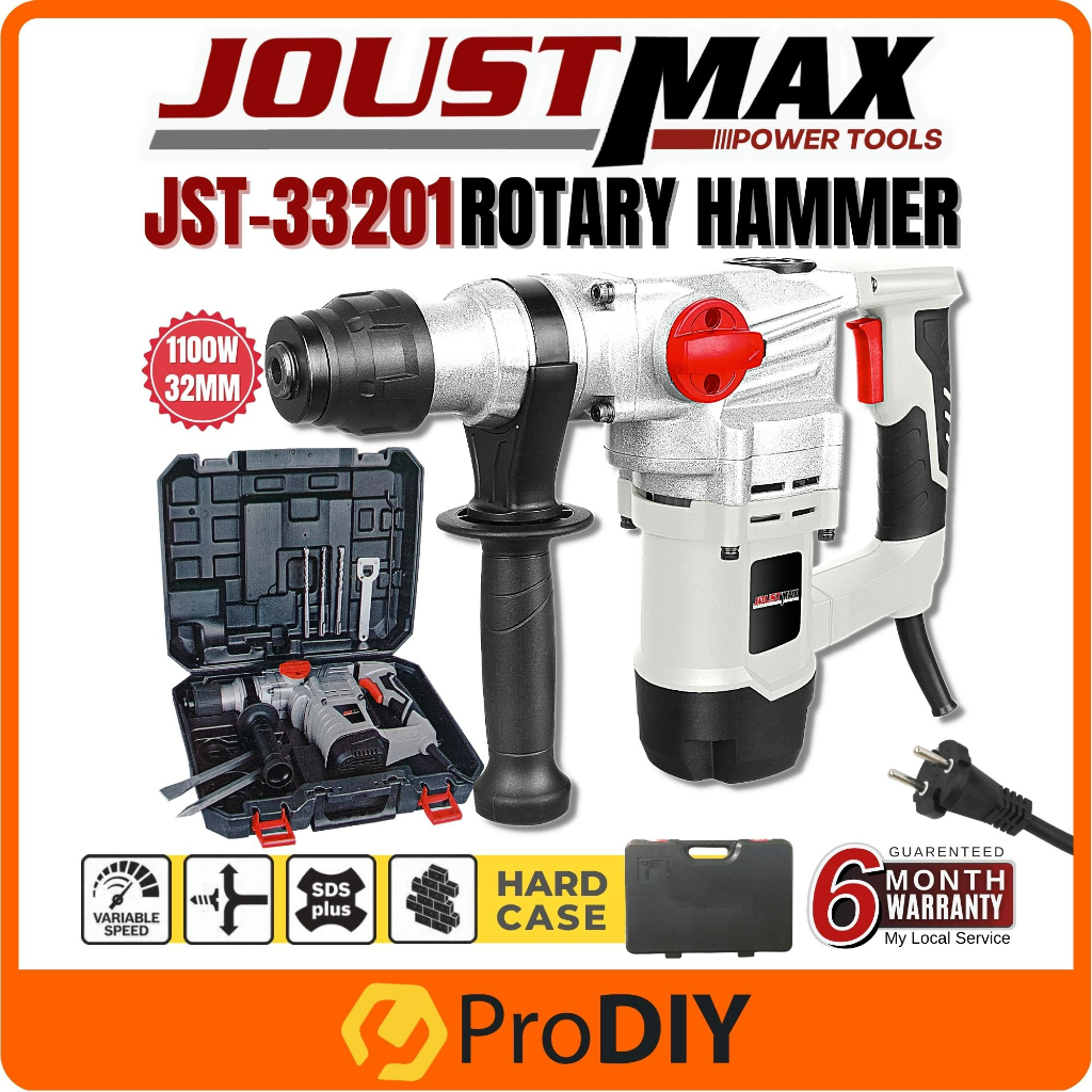 PRODIY JOUSTMAX JST-33201 Rotary Hammer 1100W 32MM Impact Drill Set ...