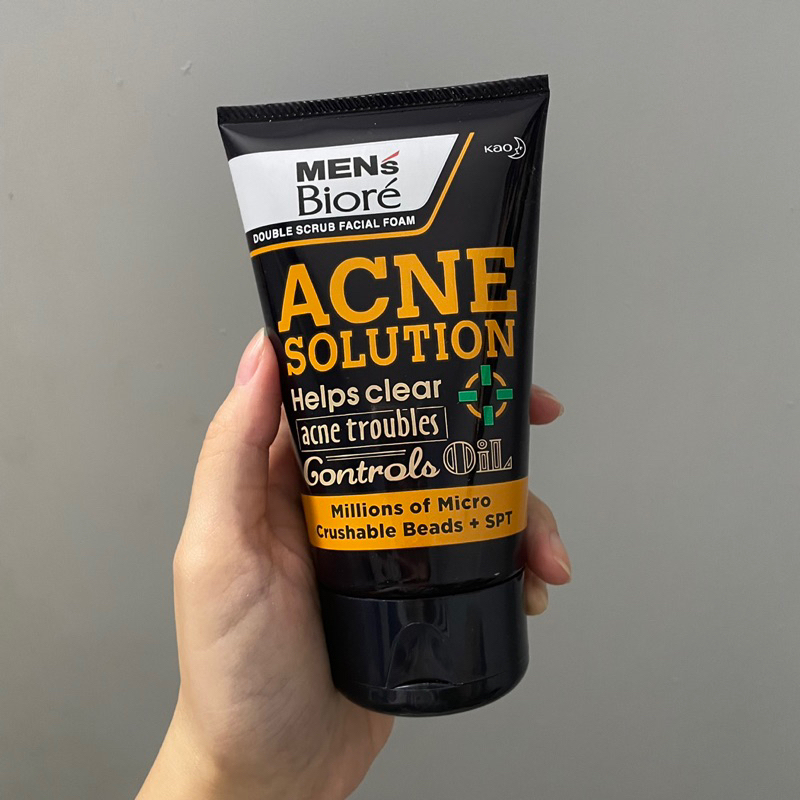 Biore men double scrub acne solution facial foam 100g | Shopee Malaysia