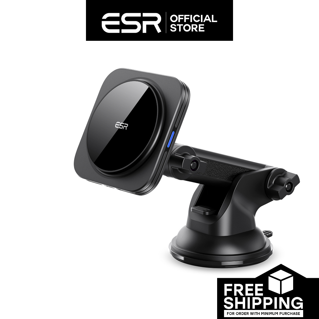 ESR HaloLock Car Dashboard Wireless Car Charger With Magnetic Car Mount ...
